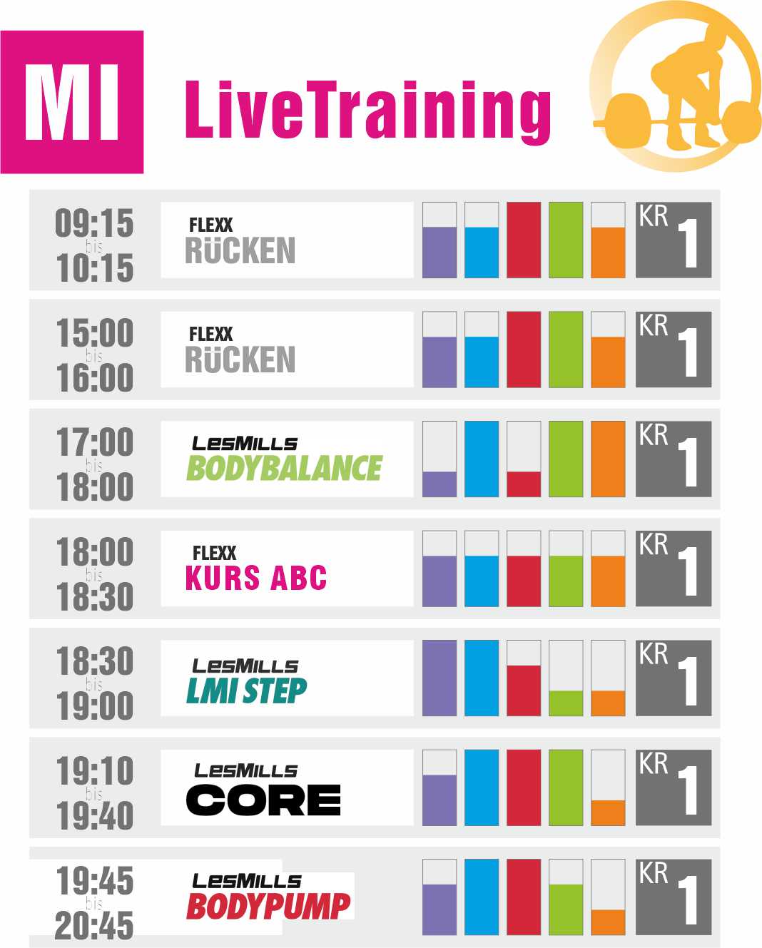 Kursplan FLEXX Fitnessstudio Chemnitz | FLEXX Fitness-Studios