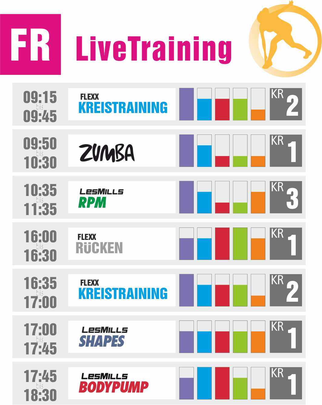 Kursplan FLEXX Fitnessstudio Chemnitz | FLEXX Fitness-Studios