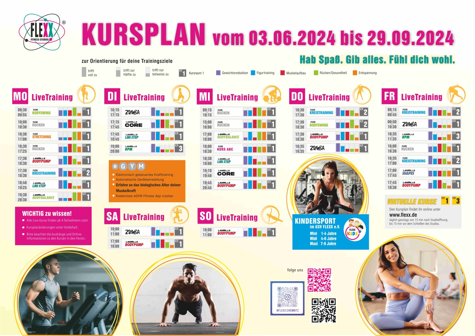 Kursplan FLEXX Fitnessstudio Chemnitz | FLEXX Fitness-Studios